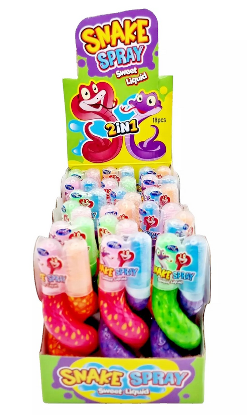 PACK OF 18 HALAL SNAKE SPRAY SWEET LIQUID – Aladdins Sweets