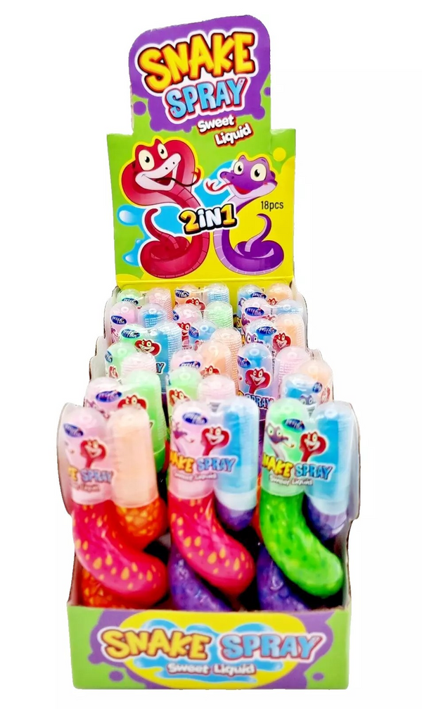 PACK OF 18 HALAL SNAKE SPRAY SWEET LIQUID – Aladdins Sweets